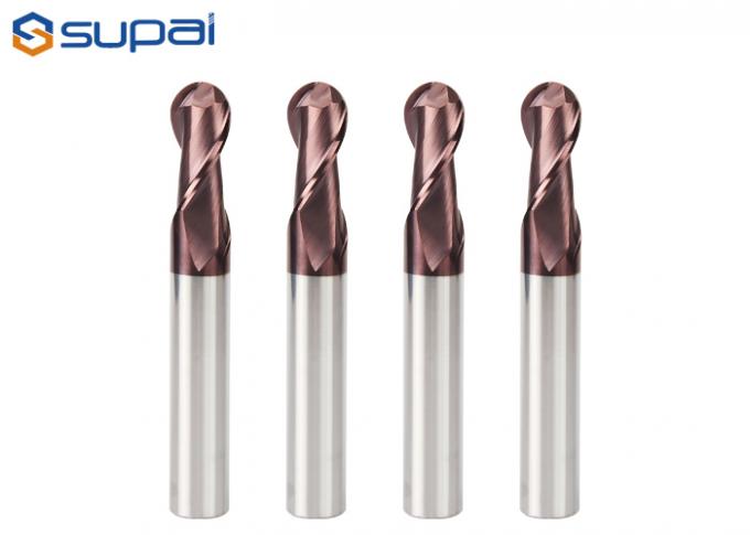 Spiral HRC45 Ball Nose Drill Bit / Micrograin Solid Carbide Router Bits