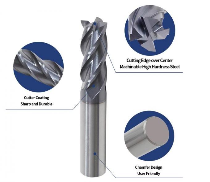 Naco Blue Coated HRC65 Square End Mill Tungsten Carbide End Mill For ...