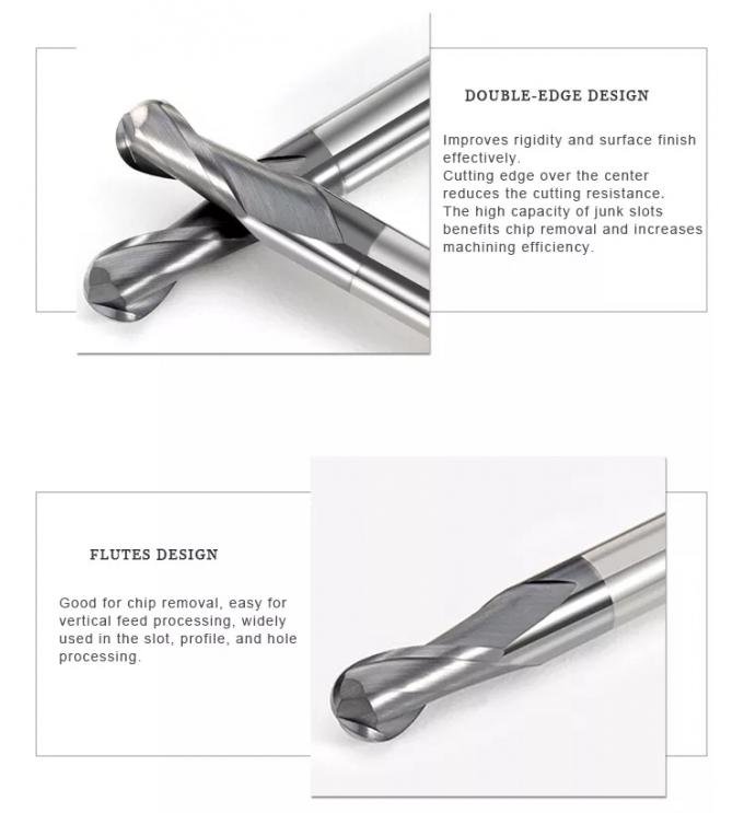 45hrc Roughing Ball Nose End Mill Nano Coating For Metal