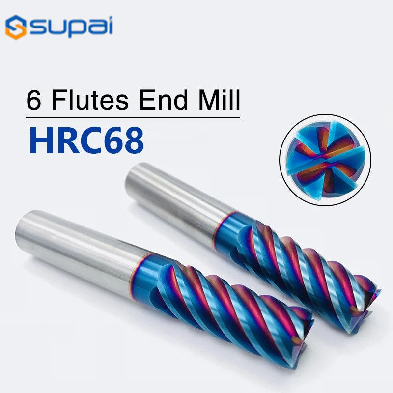 35 Degree Helix Angle 6 Flutes CNC Lathe Milling Cutters For ...