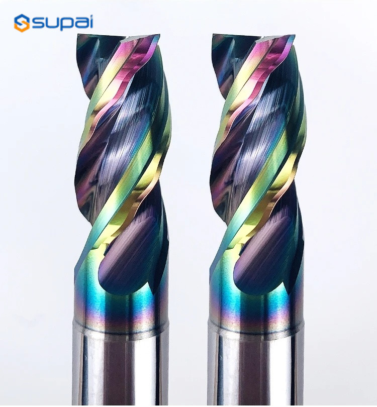 Customized End Mill 3 Flutes Tungsten U-Shaped DLC Coating For Aluminum ...